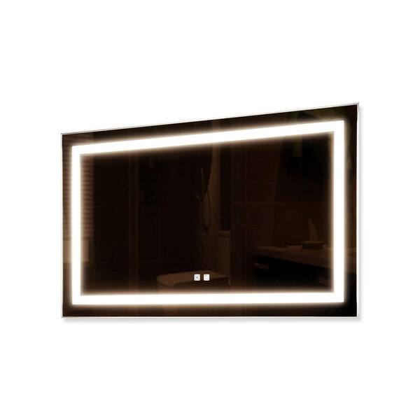 Matrix Illuminated Led Bathroom Mirror With Clock - Mirror Ideas