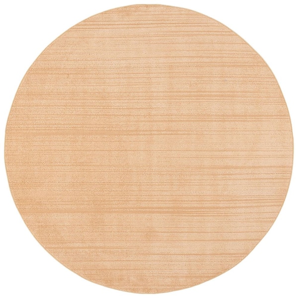 SAFAVIEH Harmony 7 ft. x 7 ft. Gold Solid Striped Round Area Rug ...