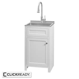 Glacier Bay 20 in. W Drop-In Laundry Sink with Faucet and Ready to ...