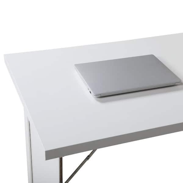 CIPACHO 22.1 in. Rectangle White MDF 5 Opening Shelves Floating Desk With Folding Function TXD HG61S0863