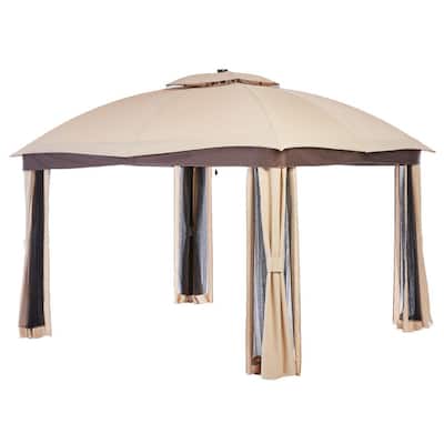 Hampton Bay 10 ft. x 12 ft. Turnberry Outdoor Patio Gazebo with ...