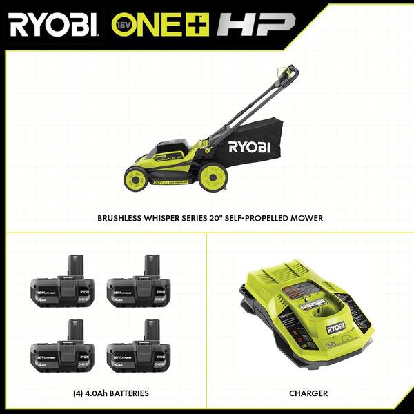 RYOBI P11100 ONE+ 18V HP Brushless Whisper Series 20" Self-Propelled ...