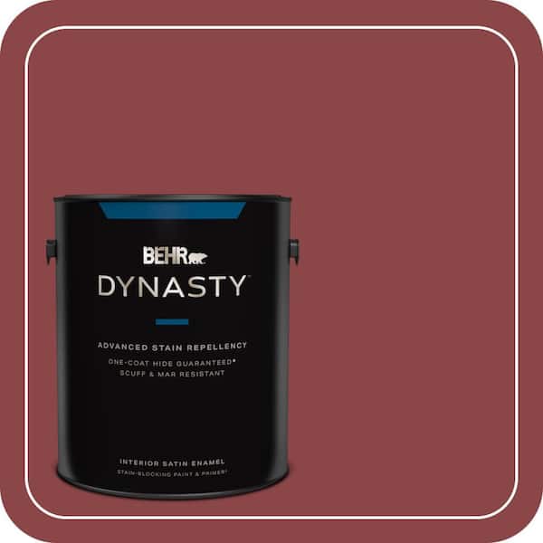 BEHR DYNASTY 1 gal. #PPU1-10 Forbidden Red Satin Enamel Interior Stain ...