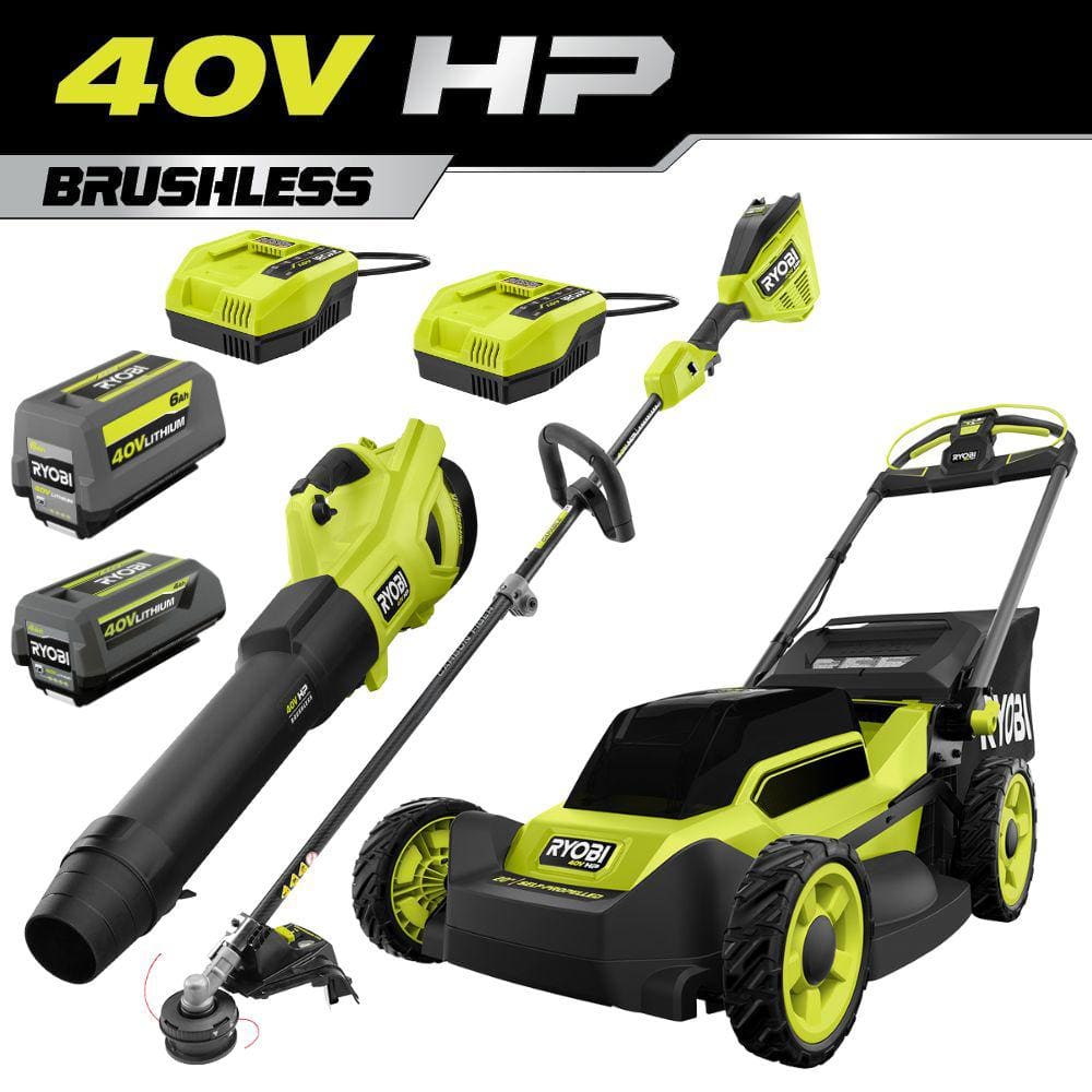 RYOBI 40V HP Brushless 20 in. Cordless Battery Walk Behind Self ...