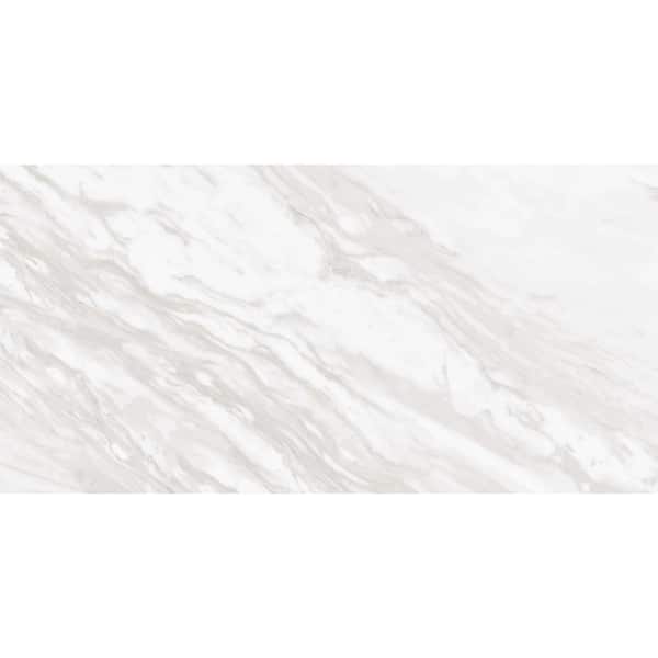 Daltile Perpetuo Timeless White 12 in. x 24 in. Color Body Porcelain ...