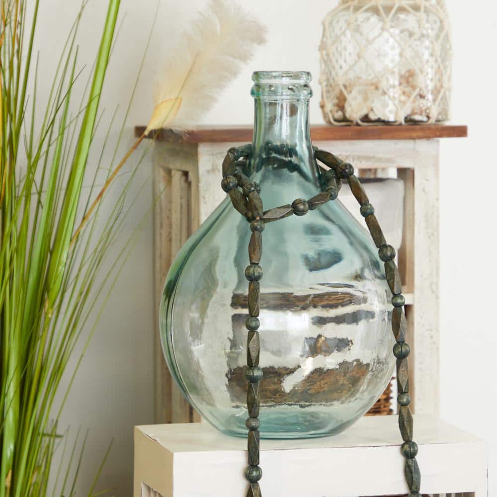 Litton Lane 17 in. Blue Spanish Recycled Glass Decorative Vase 042429 ...