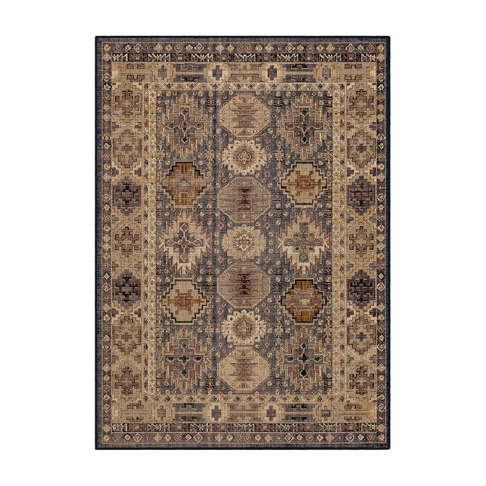 Home Decorators Collection Tristan Navy 4 ft. x 6 ft. Medallion Indoor ...