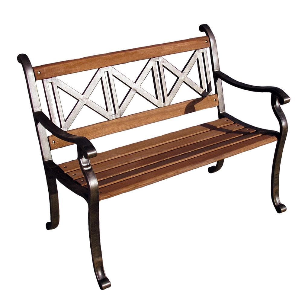 Triple Cross Outdoor Bench-HD6132-AB - The Home Depot