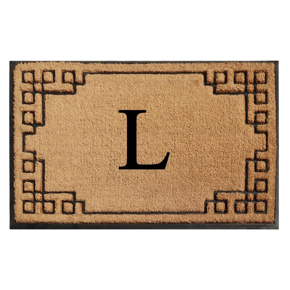 A1HC Natural Coir and Rubber Doormat, Black/Beige, 24 in. x 39 in., Thick and Non-Slip Durable ...