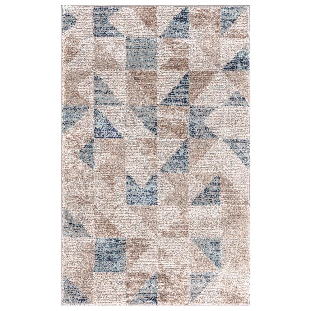 Concord Global Trading Geo Harmony Blue 3 ft. x 4 ft. Contemporary Area ...