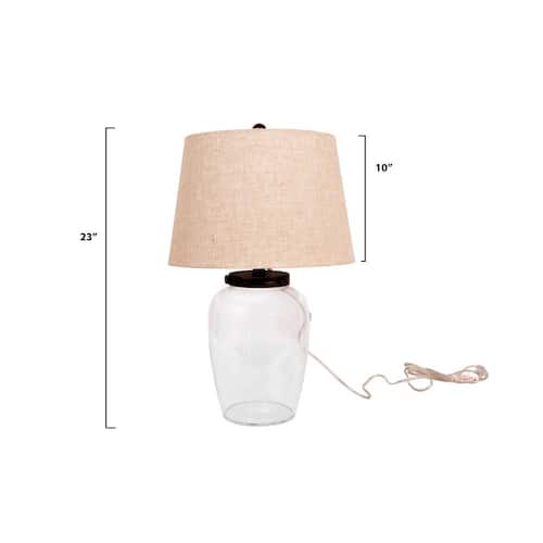 Clear Base Lamps Fillable Auden Clear Textured Glass Table Lamp With