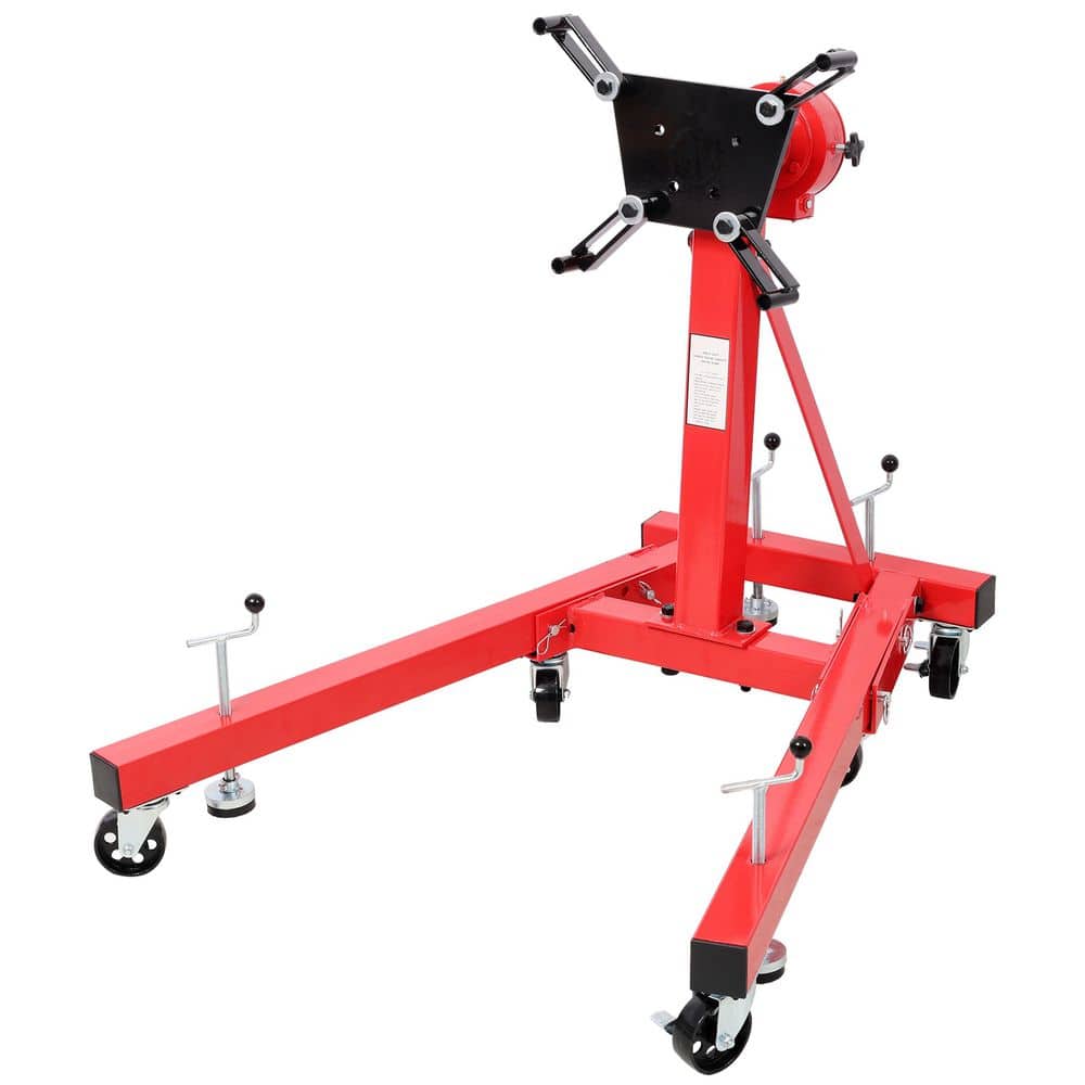 Sudzendf Red 1500 lbs. Folding Engine Stand, Geared Rotating Head, 360 ...