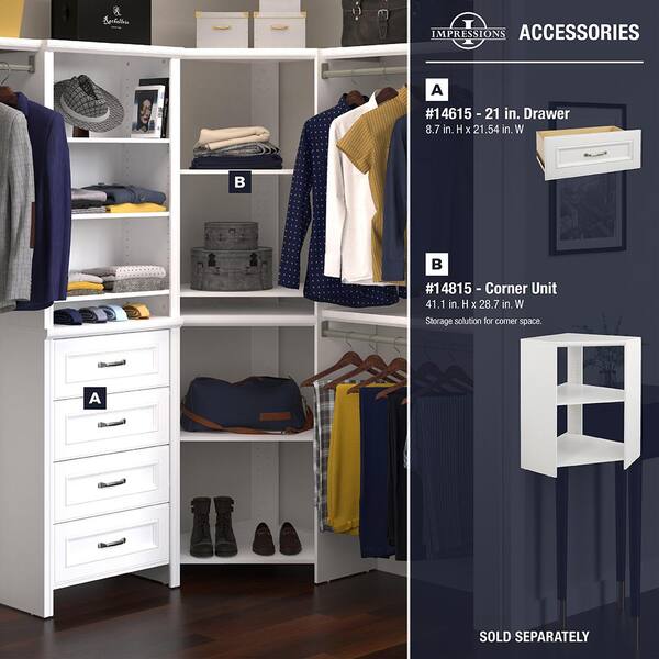 Buy Impressions Basic 60 in. W - 120 in. W White Wood Closet System ...