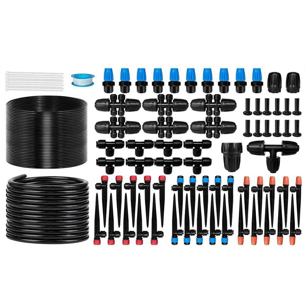 Oyezvary 230 ft. Drip Irrigation Kit w/40 Nozzles and Emitters 1/2 and ...