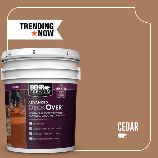 BEHR Premium Advanced DeckOver 5 gal. #SC-146 Cedar Smooth Solid Color ...