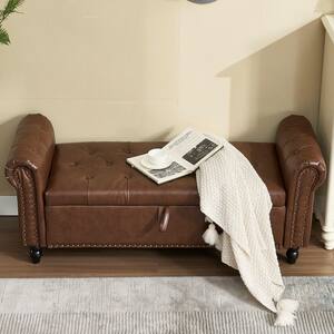 SAFAVIEH Maruka Brown Storage Bench BCH6401C - The Home Depot