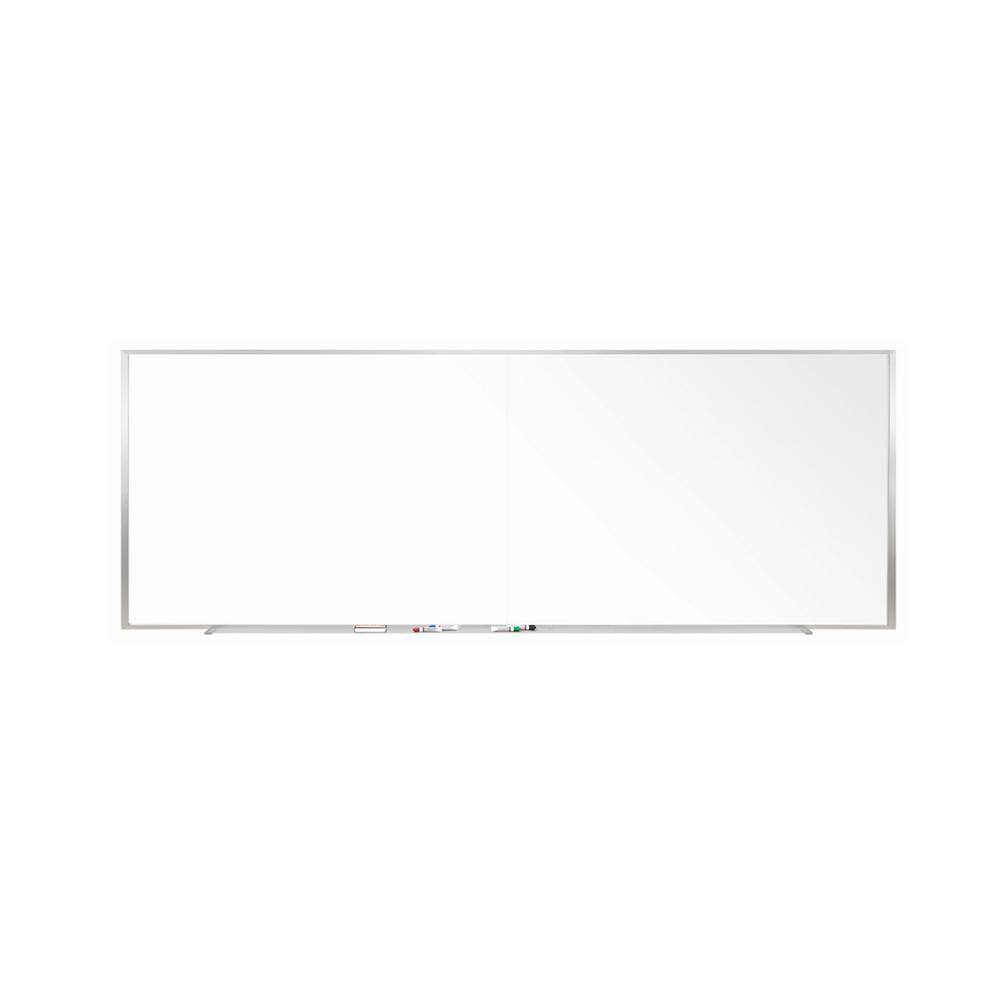ghent 2-Piece M1 Porcelain Magnetic Whiteboard, Aluminum Frame, 4 ft. H ...