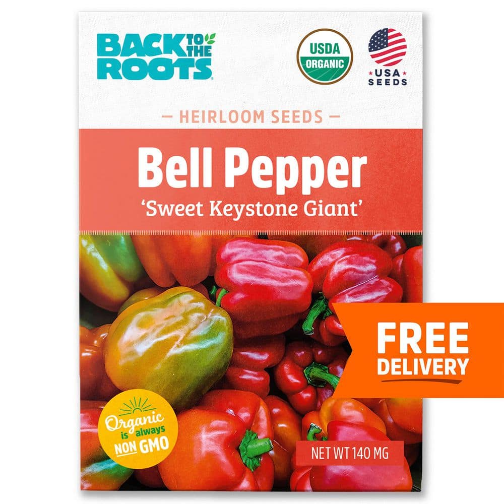 Back to the Roots Organic Sweet Keystone Giant Bell Pepper Seed (1-Pack ...