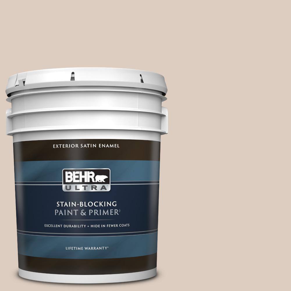 BEHR ULTRA 5 gal. #N190-2 Stonewashed Brown Satin Enamel Exterior Paint ...