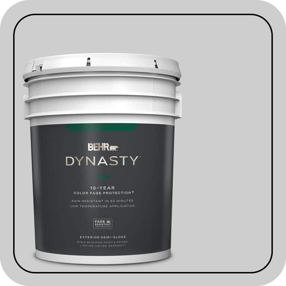 BEHR DYNASTY 5 gal. #770E-2 Silver Screen color Semi-Gloss Exterior ...