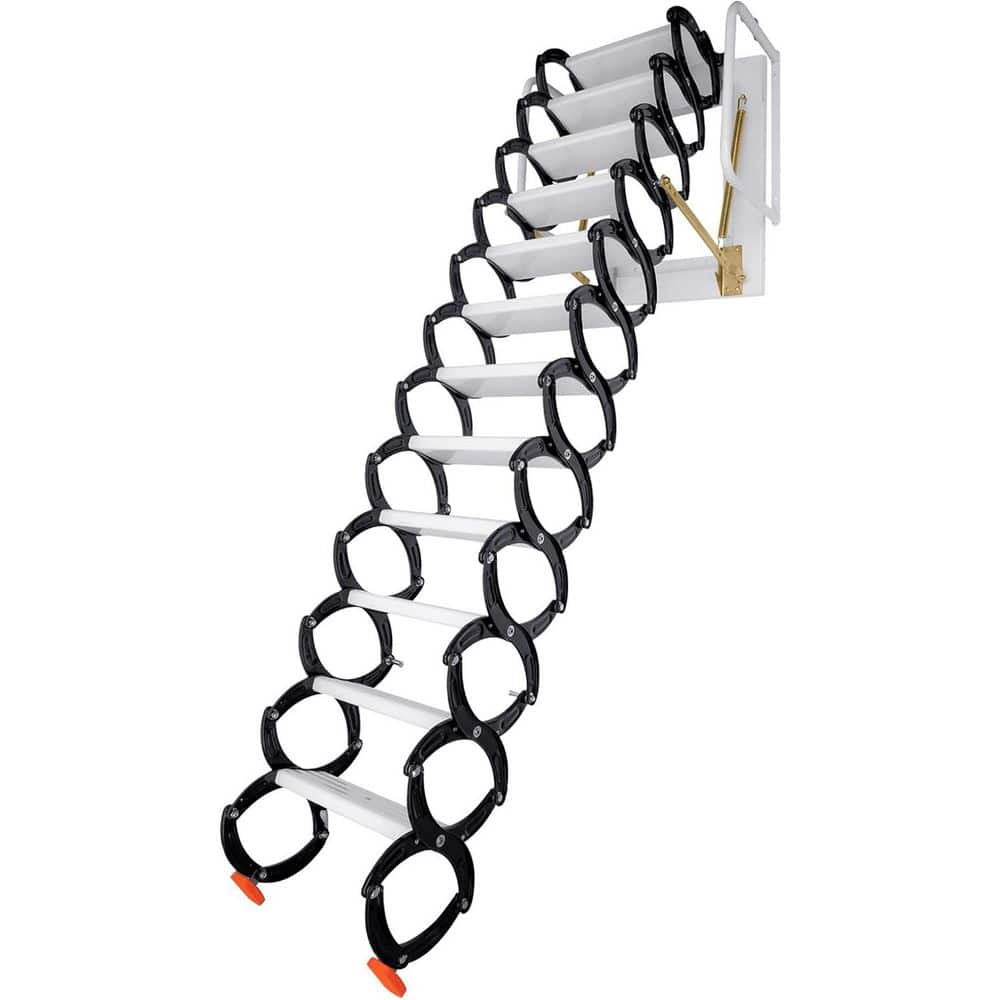 KIWDZFU 12 ft. Wall Mounted Attic Ladder Pull Down System, 12-Steps ...