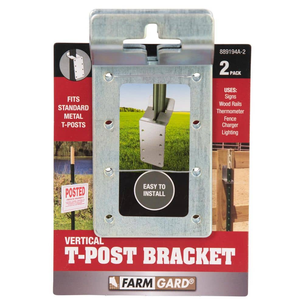 FARMGARD Vertical T-Post Bracket (2-Pack) 889194A-2 - The Home Depot