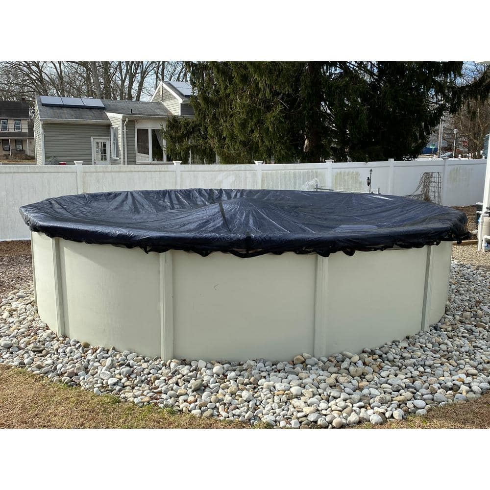 Winter Block 18 ft. Round Pool Winter Leaf Net Cover for Above-Ground ...