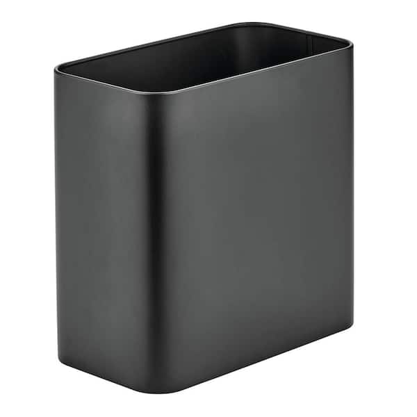 FAWEY TRED INC 2.4 Gal. Black Rectangular Small Metal Trash Can ...