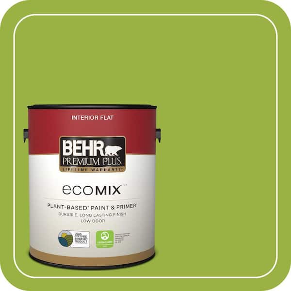 BEHR PREMIUM PLUS 1 gal. #410B-7 Bamboo Leaf Flat EcoMix Plant-Based ...