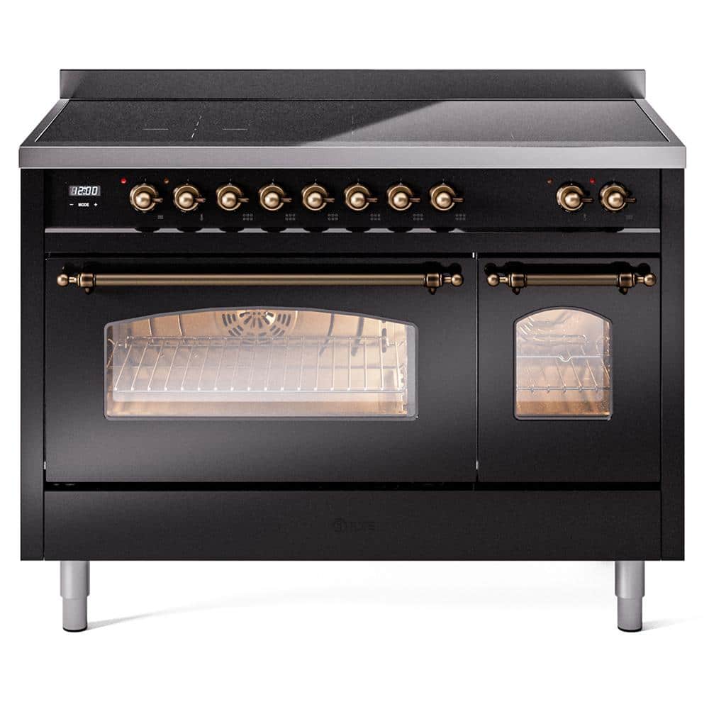 ILVE Nostalgie II 48 in. Induction Range with 6-Elements, Burnished ...