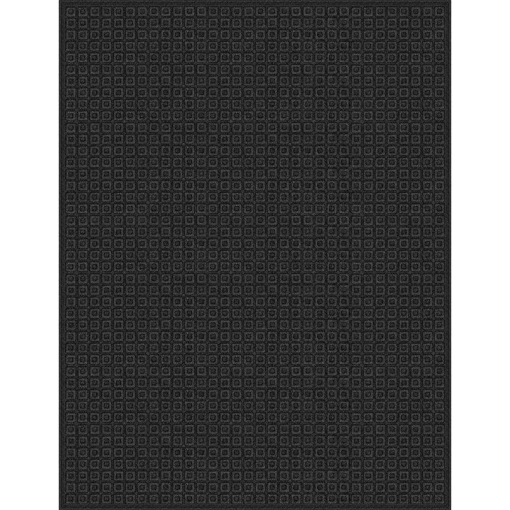 TrafficMaster Recycled Onyx 5 ft. x 6.6 ft. Fiber and Rubber Non-Slip ...