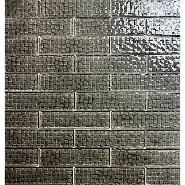 Reviews for ABOLOS Coastal Taupe 2 in. x 8 in. Glossy Textured Glass ...