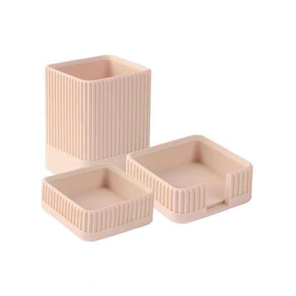 Afoxsos 3-Piece Set Desk Organizer Neutral Color Pen Holder Paperclip ...