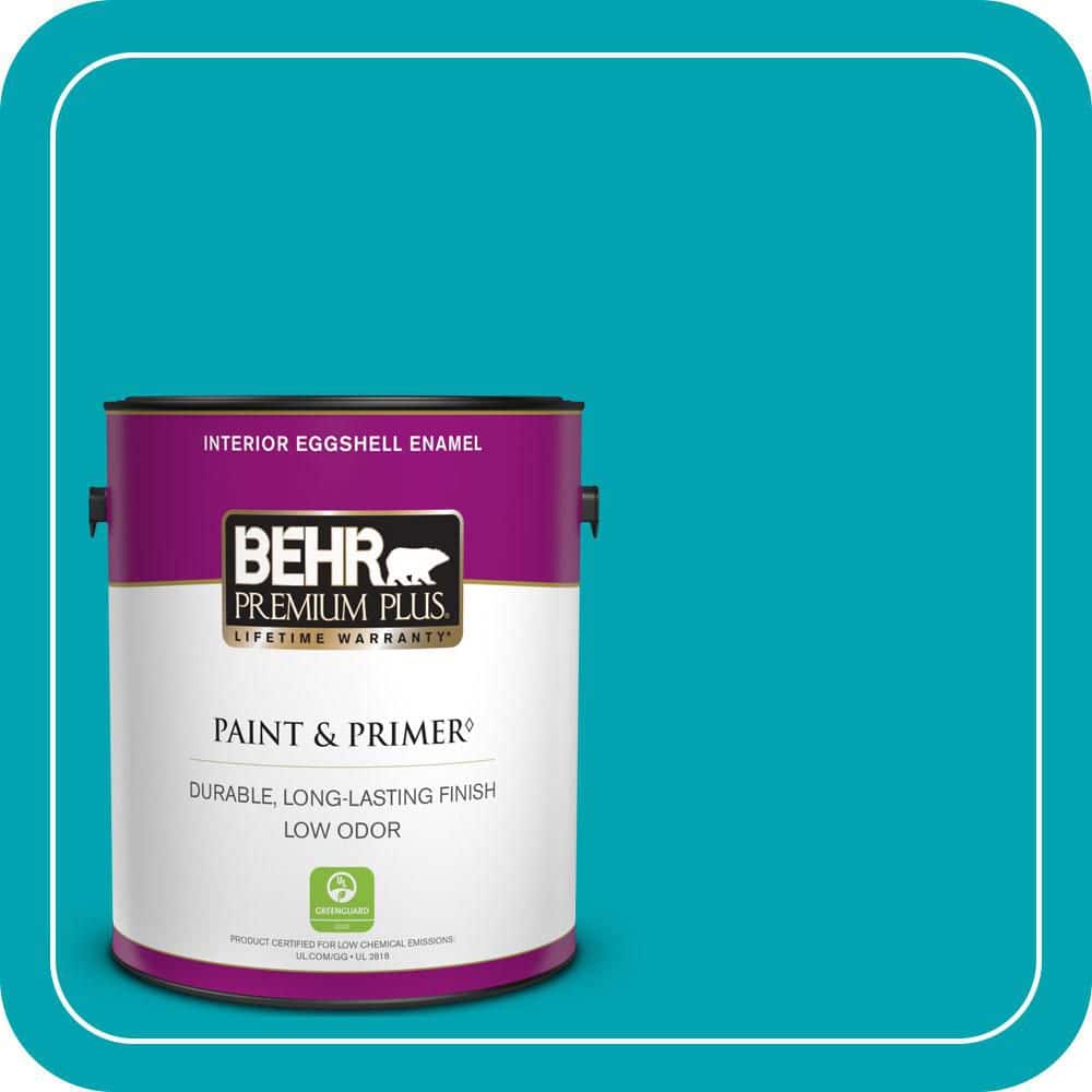 BEHR PREMIUM PLUS 1 gal. #510B-6 Blue Jewel Eggshell Enamel Low Odor ...