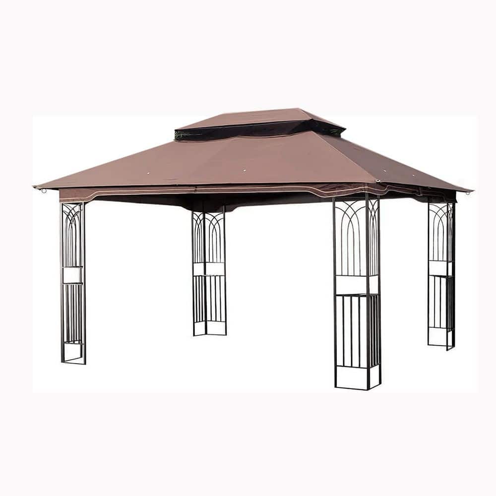 13 ft. x 10 ft. Outdoor Patio Gazebo Canopy Tent with Ventilated Double Roof and Mosquito Net in ...