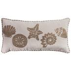 Natural/Tan Coastal Shells Embroidered Cotton Poly Filled 11 in. X 21 ...