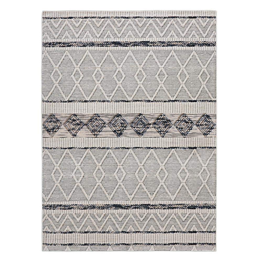 Linon Home Decor Neel Cream and Gray 2 ft. x 3 ft. Accent Rug THDR4616 ...