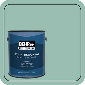 BEHR PREMIUM PLUS 8 oz. #PPU12-07 Spring Stream Satin Enamel Interior ...