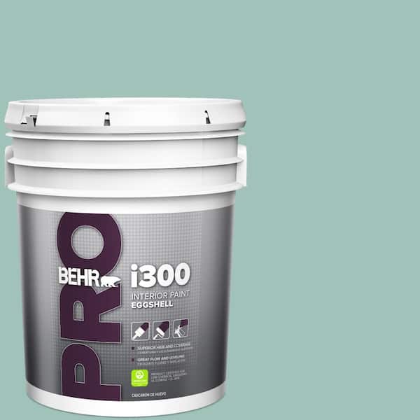 BEHR PRO 5 gal. #MQ6-36 Cascade Green Eggshell Interior Paint PR33005 ...