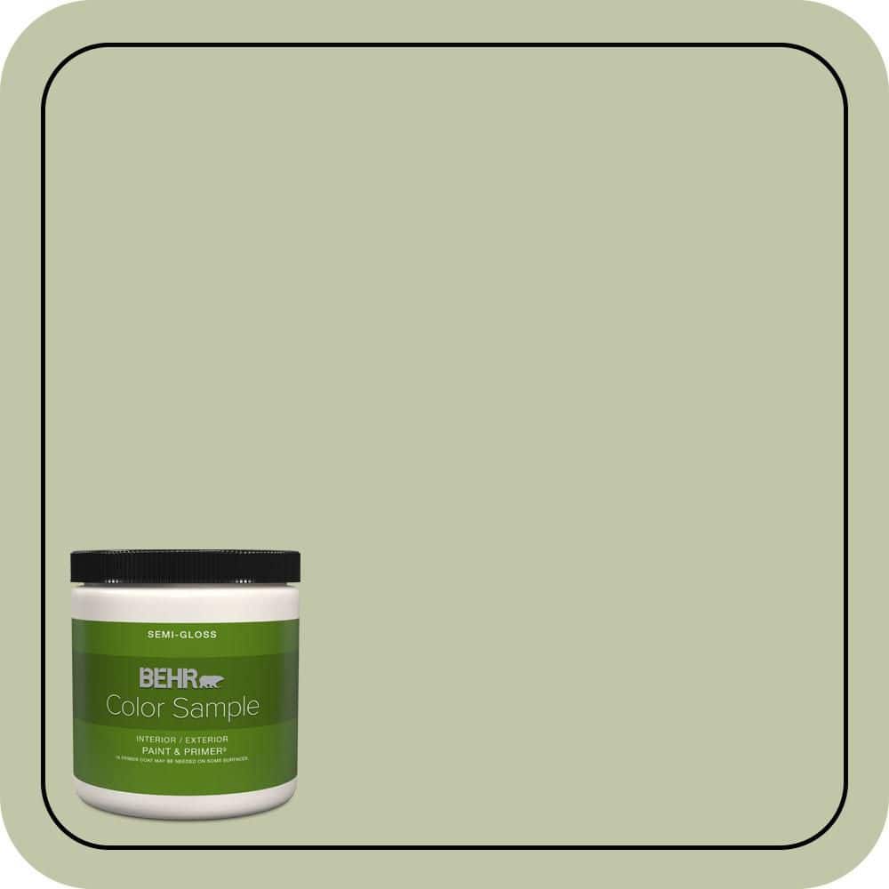 BEHR PREMIUM PLUS 8 oz. #PPU10-08 Minted Lemon Semi-Gloss Interior ...