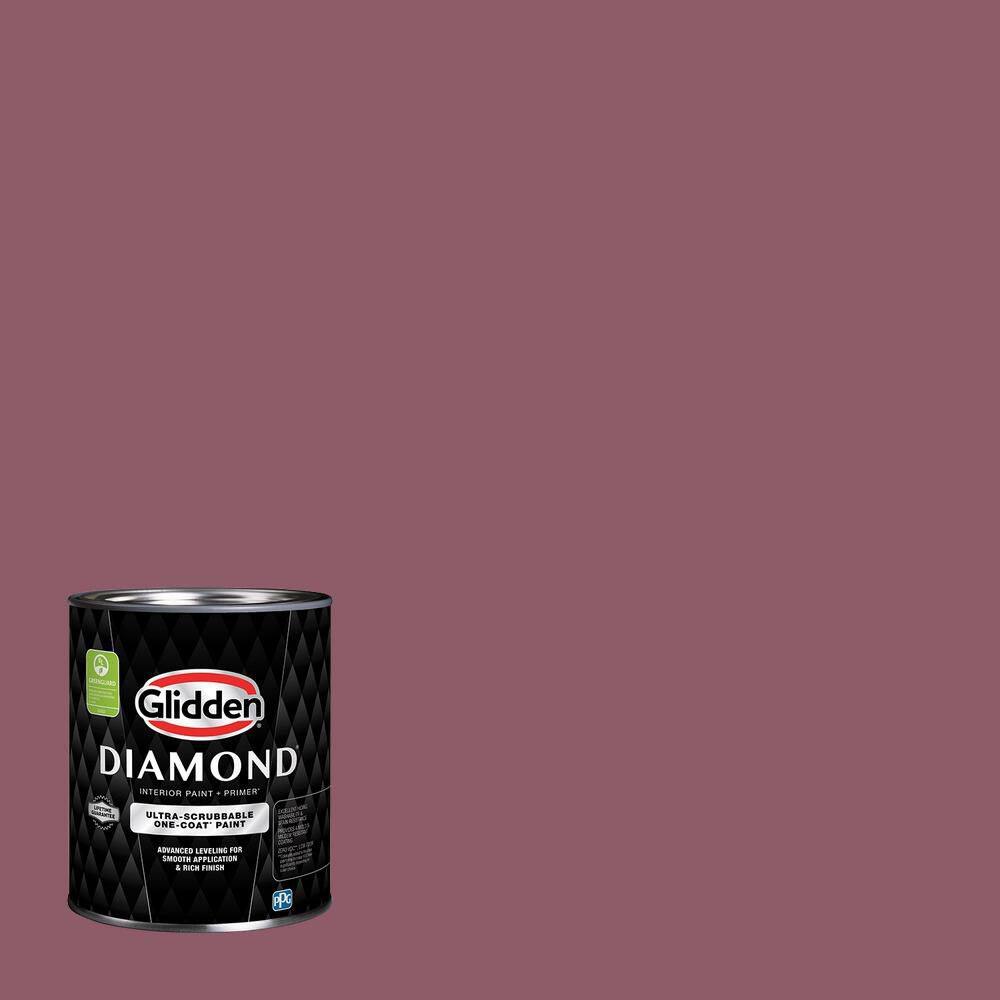 Glidden Diamond 1 qt. PPG1049-6 Cabernet Flat Interior Paint with ...