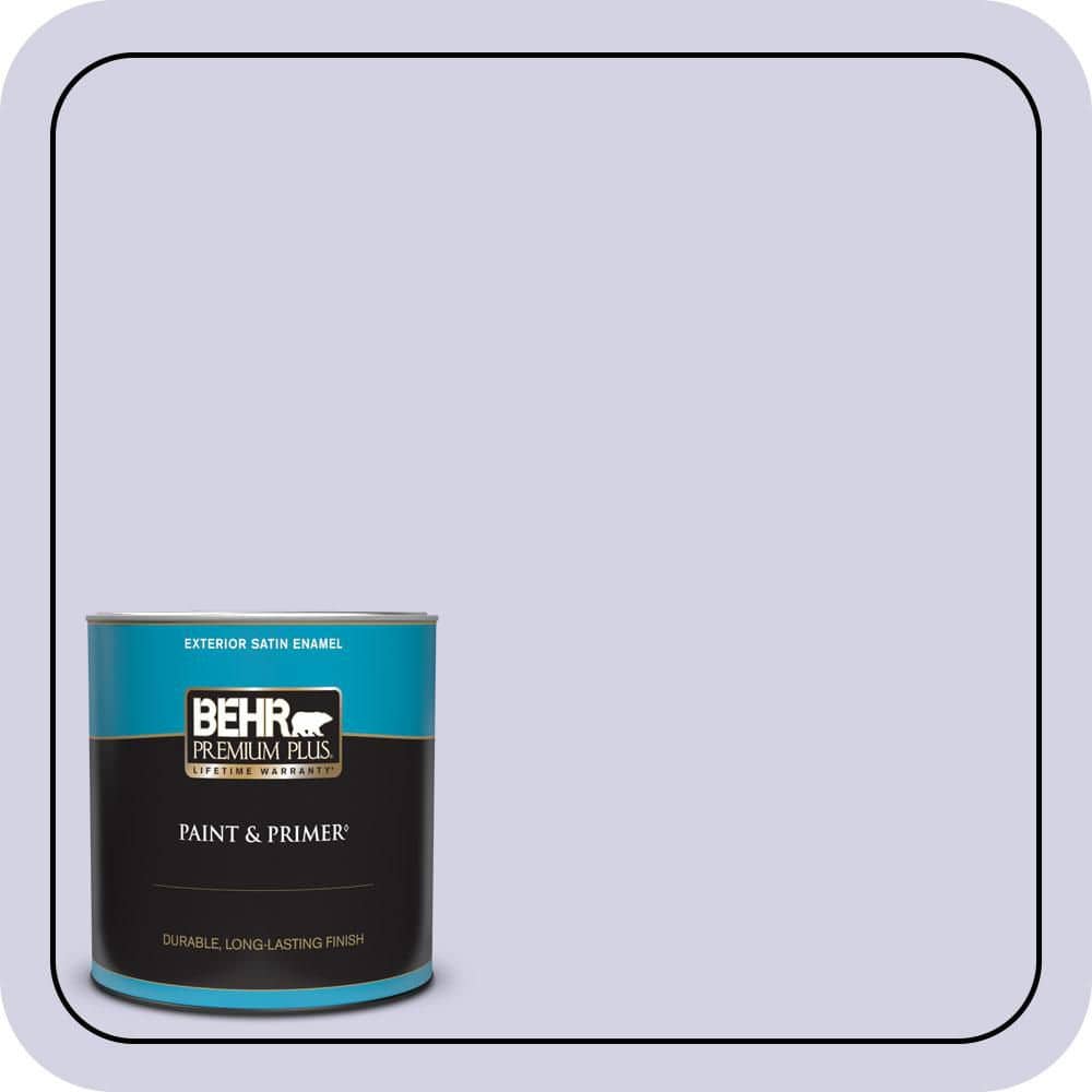 BEHR PREMIUM PLUS 1 qt. #M550-2 Lavender Memory Satin Enamel Exterior ...