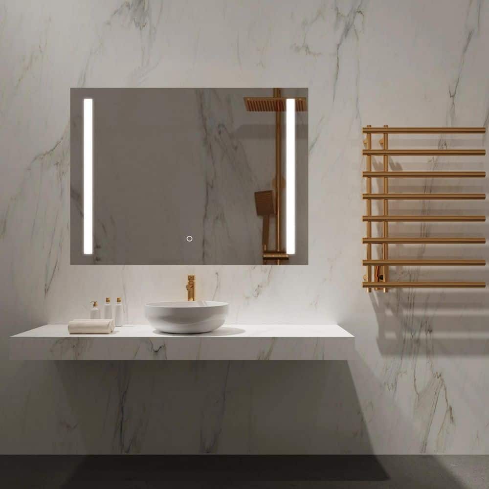 LuxHomez 30 in. W x 40 in. H Super Bright LED Rectangular Frameless ...