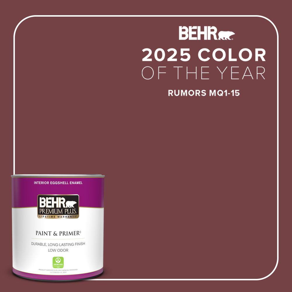 BEHR PREMIUM PLUS 1 qt. #MQ1-15 Rumors Eggshell Enamel Low Odor ...