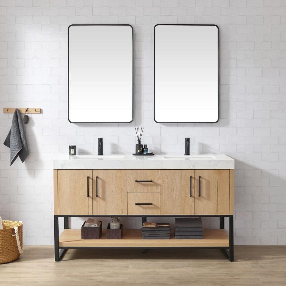 ROSWELL Kolkata 60 in.W x 22 in.D x 34 in.D Double Bath Vanity in ...