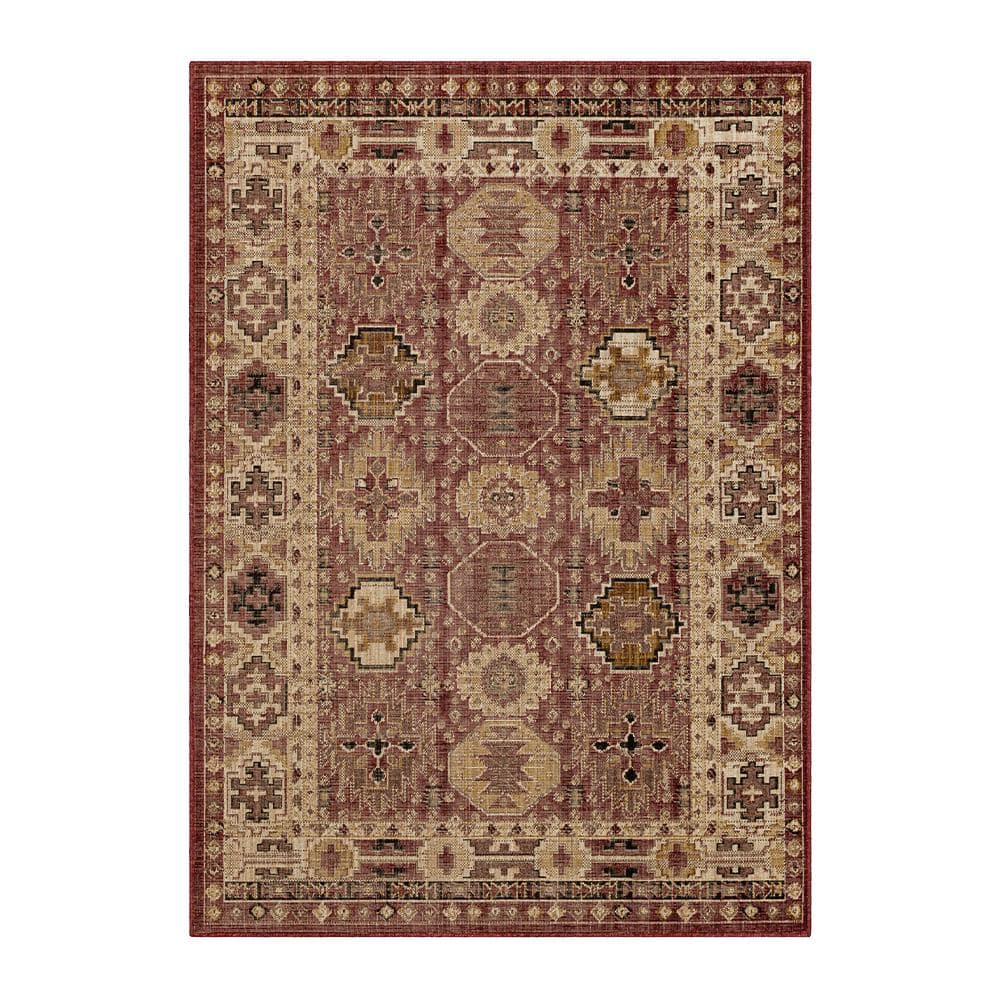Home Decorators Collection Tristan Cabernet 5 ft. x 7 ft. Medallion ...