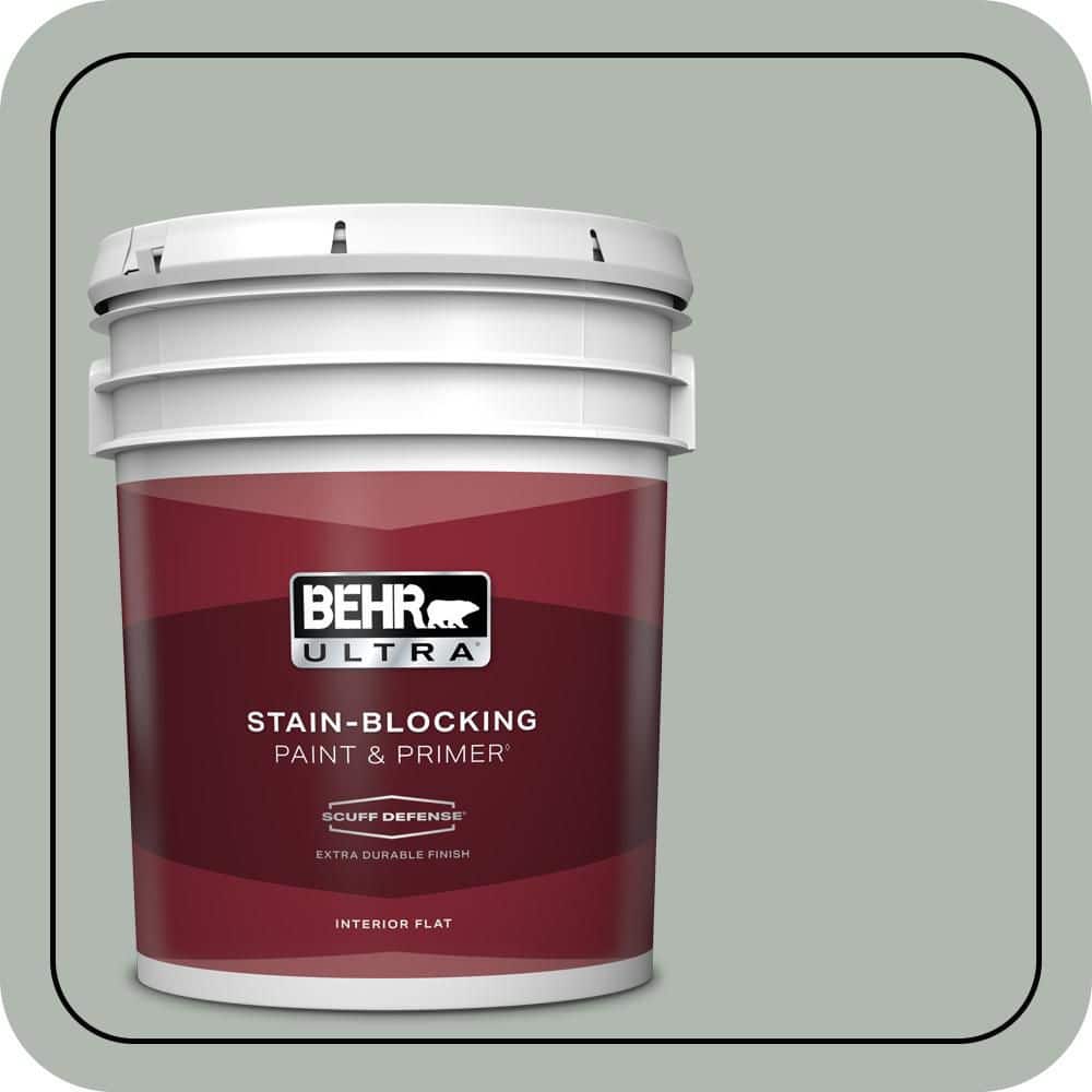 BEHR ULTRA 5 gal. #PPU12-14 Verdigris Extra Durable Flat Interior Paint ...