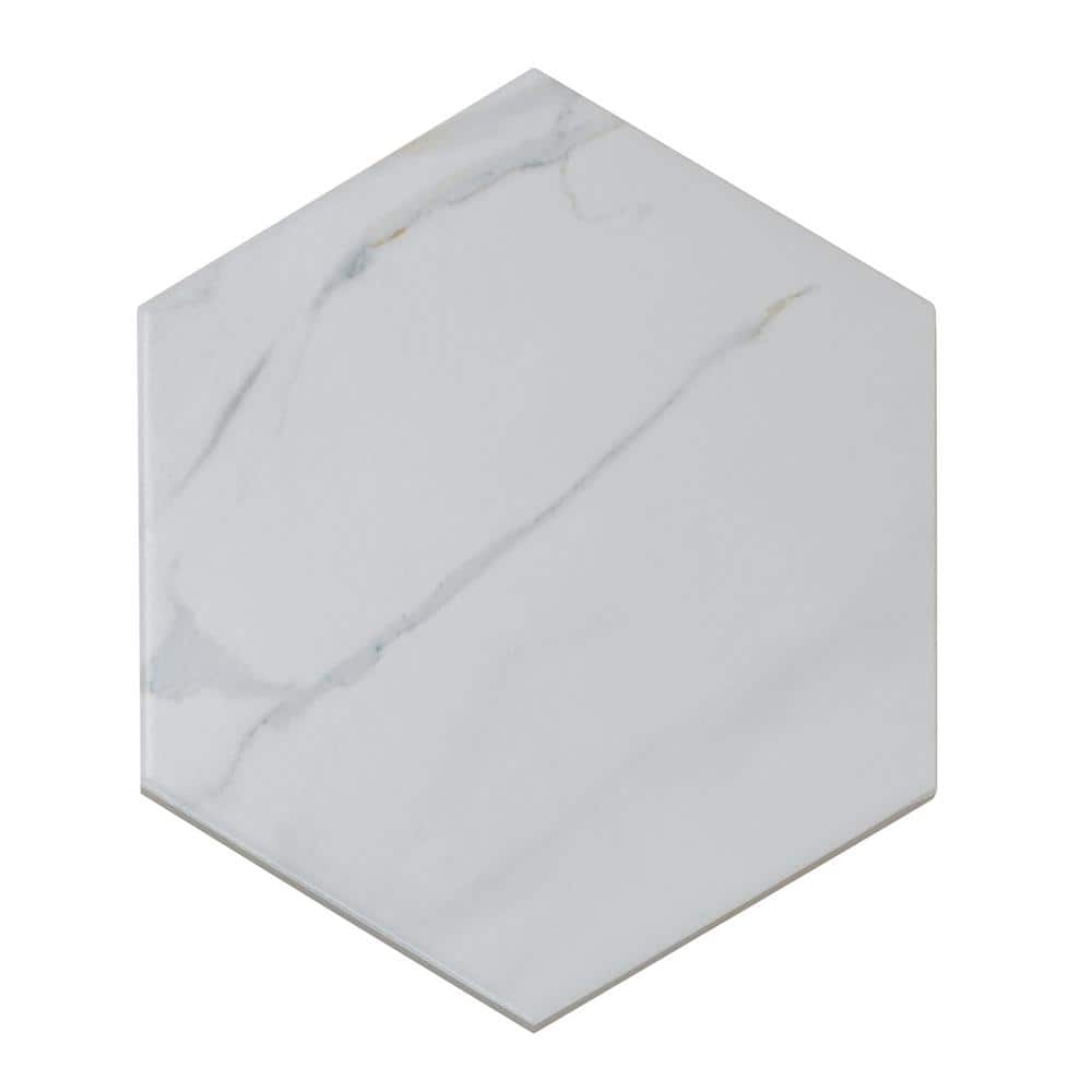 Apollo Tile Splendor 4 in. x 0.41 in. Matte White Porcelain Hexagon ...