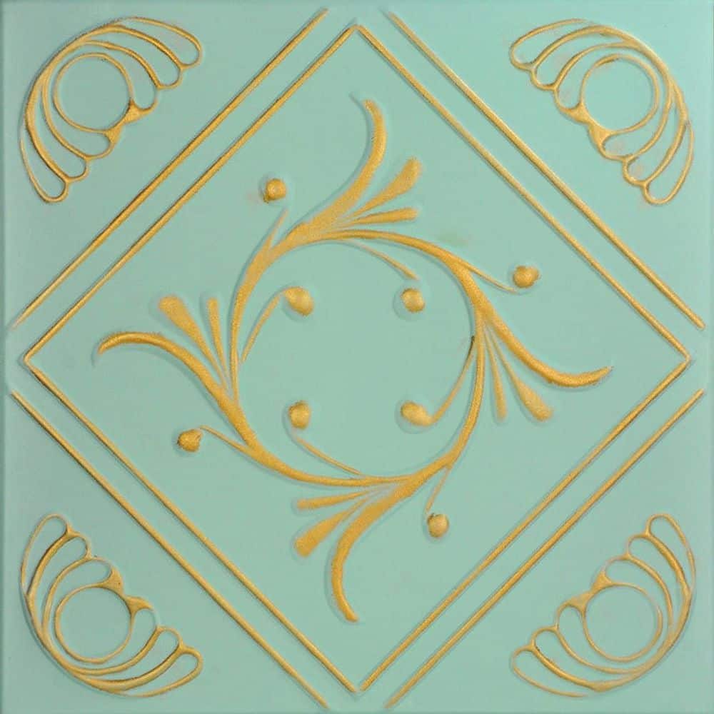 A La Maison Ceilings Diamond Wreath Gold Moss 1.6 ft. x 1.6 ft ...