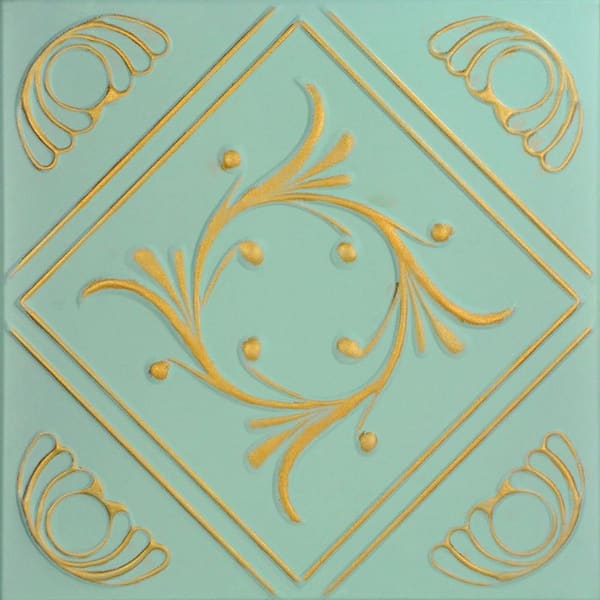 A La Maison Ceilings Diamond Wreath Gold Moss 1.6 ft. x 1.6 ft ...